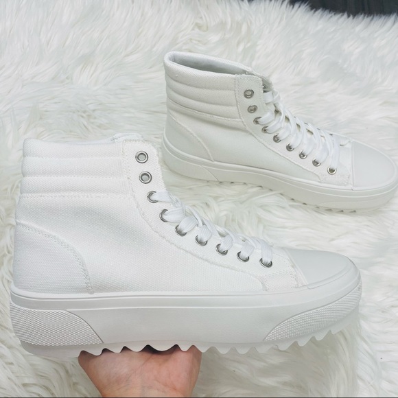 Shoes | White High Top Platform Sneaker | Poshmark